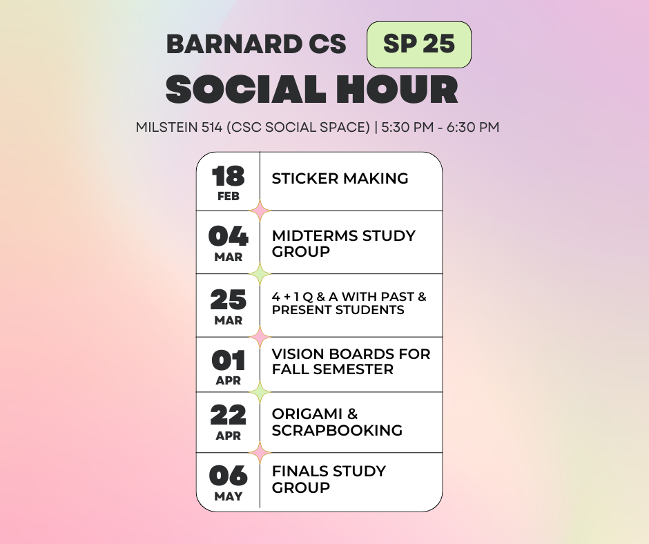 CS Social Hour 2025-03-04 | Barnard College